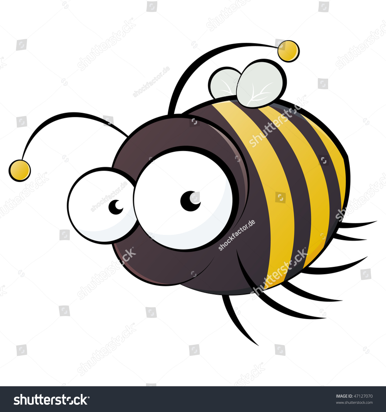 Funny Cartoon Bee: เวกเตอร์สต็อก (ปลอดค่าลิขสิทธิ์) 47127070