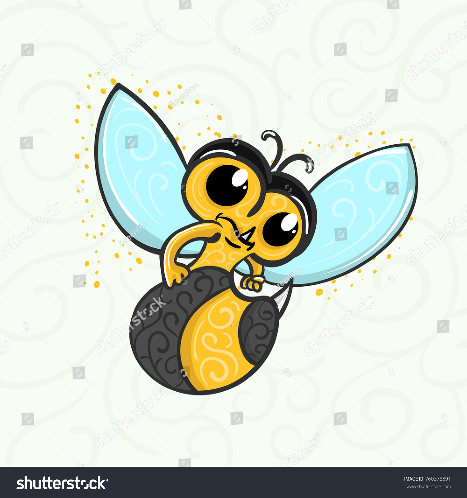 Funny Cartoon Bee Stock Vector (Royalty Free) 760378891 | Shutterstock
