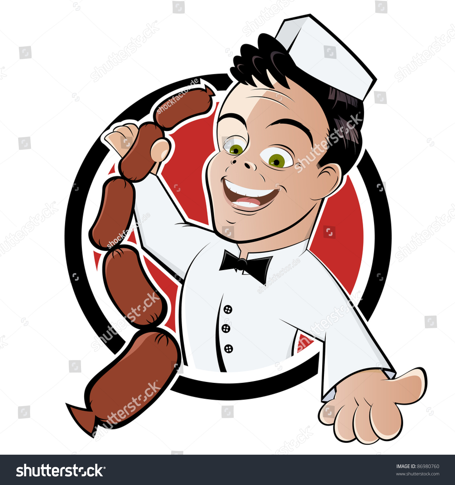 Funny Cartoon Butcher Stock Vector (Royalty Free) 86980760