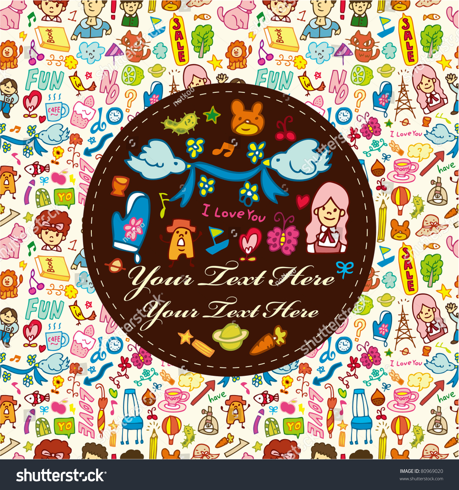 Funny Cartoon Card Stock Vector (Royalty Free) 80969020