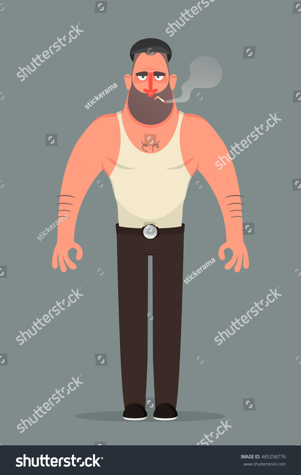 Funny Cartoon Character Grumpy Loader Vector Stock Vector (Royalty Free ...