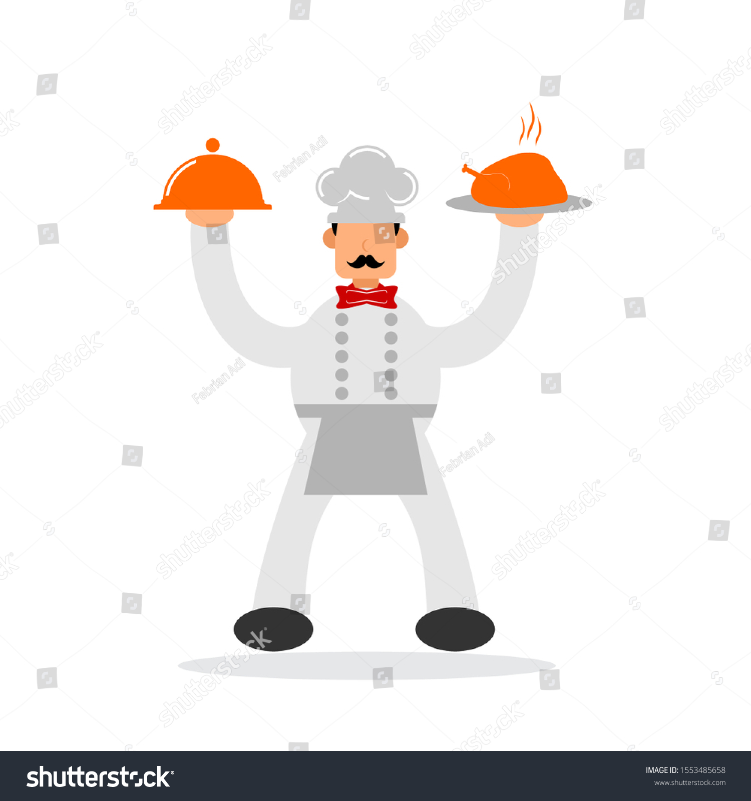 Funny Cartoon Chef Flat Vector Illustration Stock Vector (Royalty Free ...
