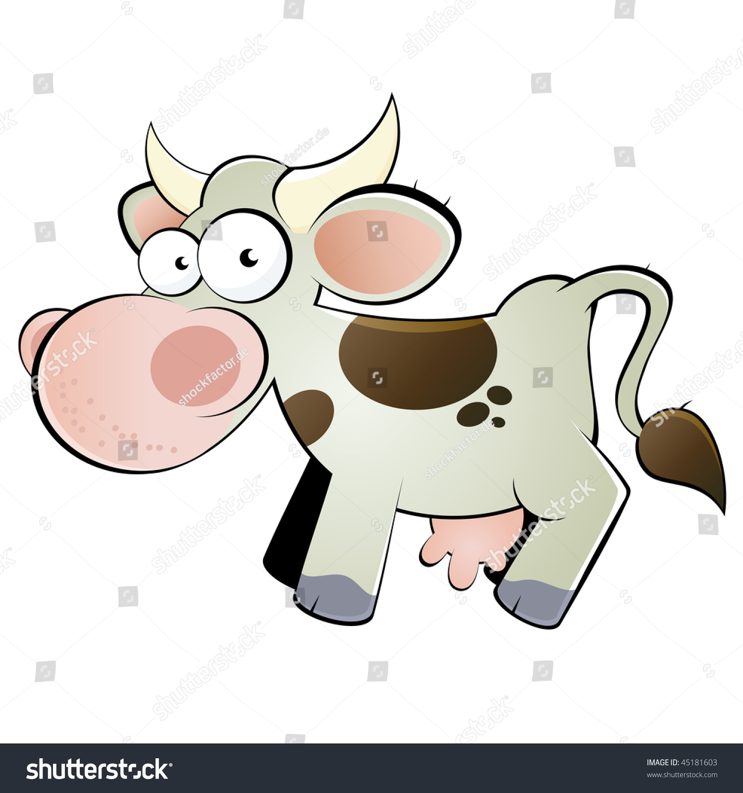 Funny Cartoon Cow Stock Vector Illustration 45181603 : Shutterstock