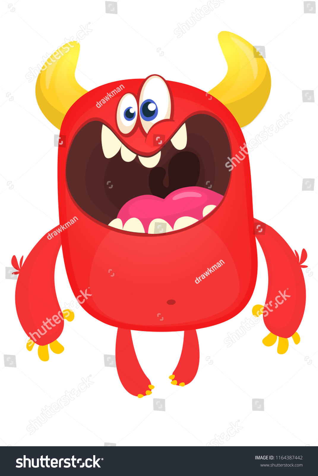 Funny Cartoon Devil Vector Halloween Monster Stock Vector (Royalty Free ...