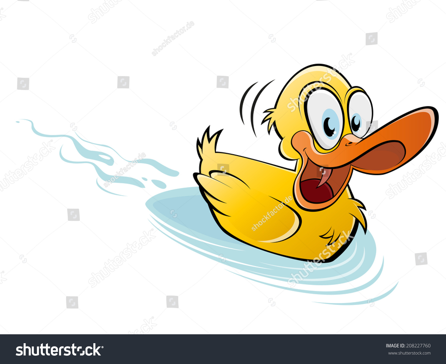 Funny Cartoon Duck Stock Vector (Royalty Free) 208227760 | Shutterstock