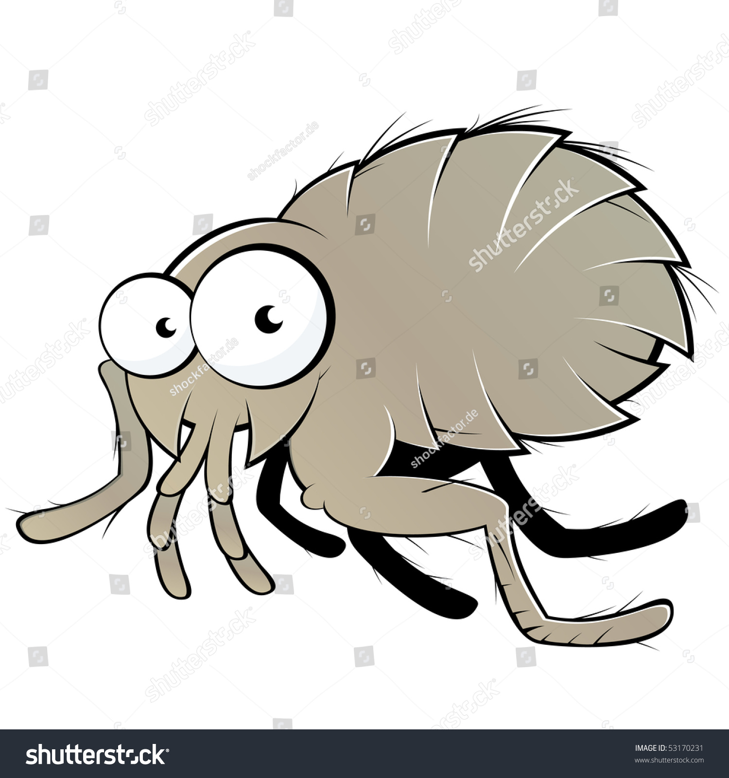 Funny Cartoon Flea Stock Vector Illustration 53170231 : Shutterstock