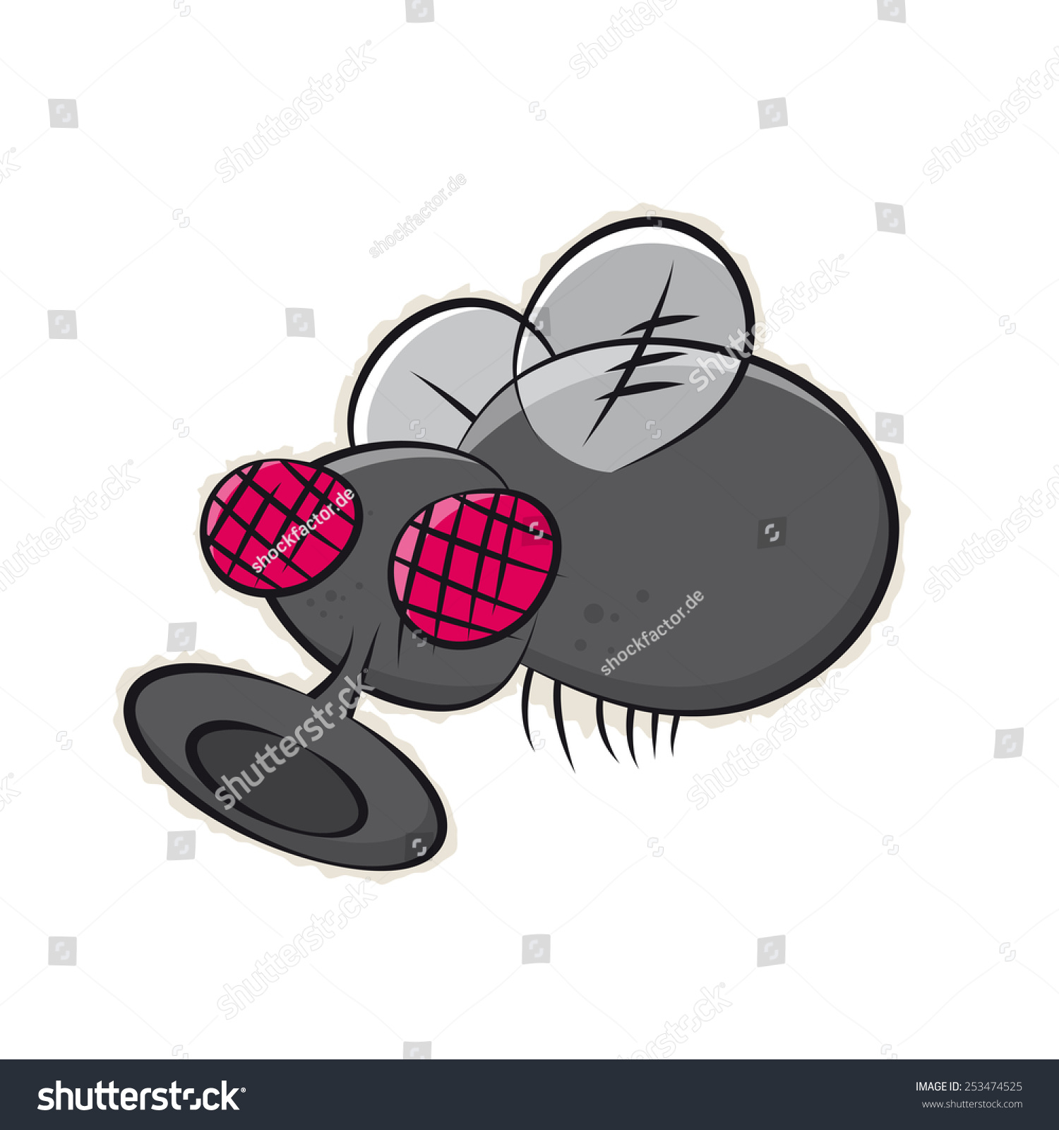 Funny Cartoon Fly Stock Vector (Royalty Free) 253474525 | Shutterstock