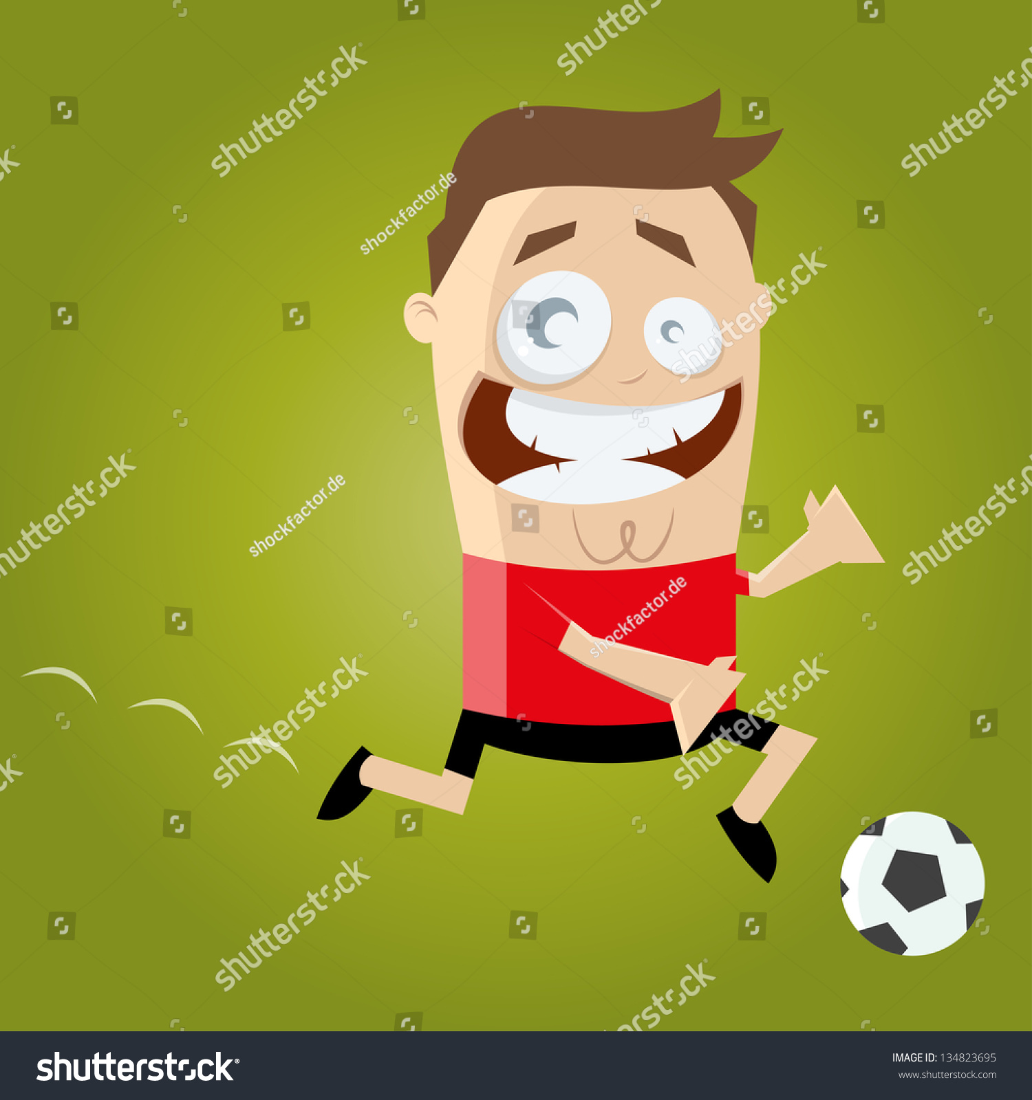 Funny Cartoon Kicker Stock Vector (Royalty Free) 134823695