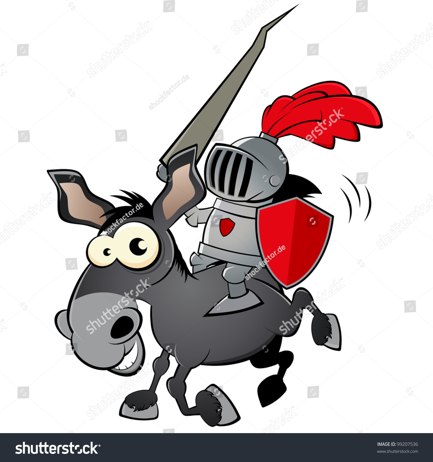 Funny Cartoon Knight Stock Vector Illustration 99207536 : Shutterstock