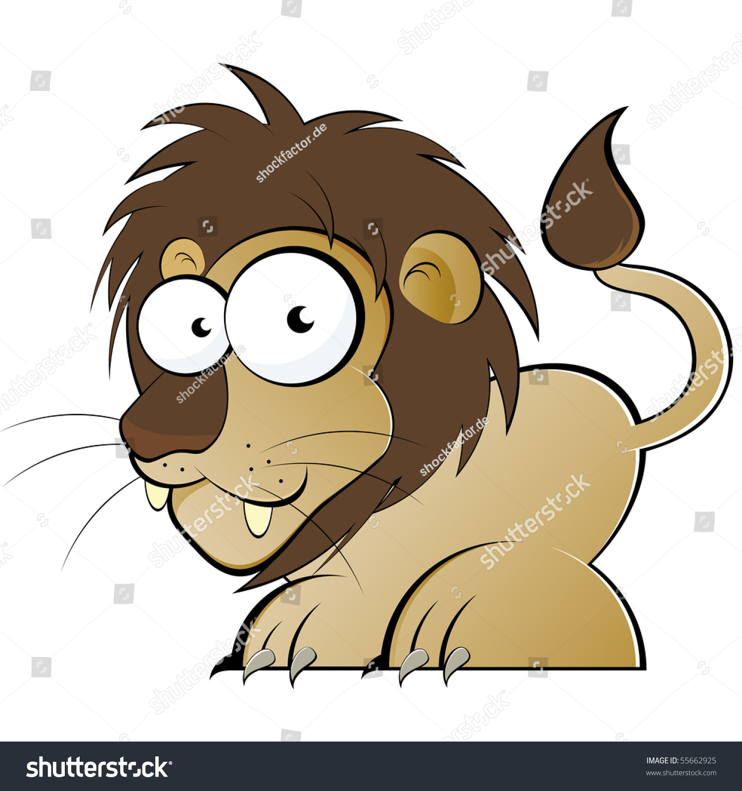 Funny Cartoon Lion Stock Vector (Royalty Free) 55662925