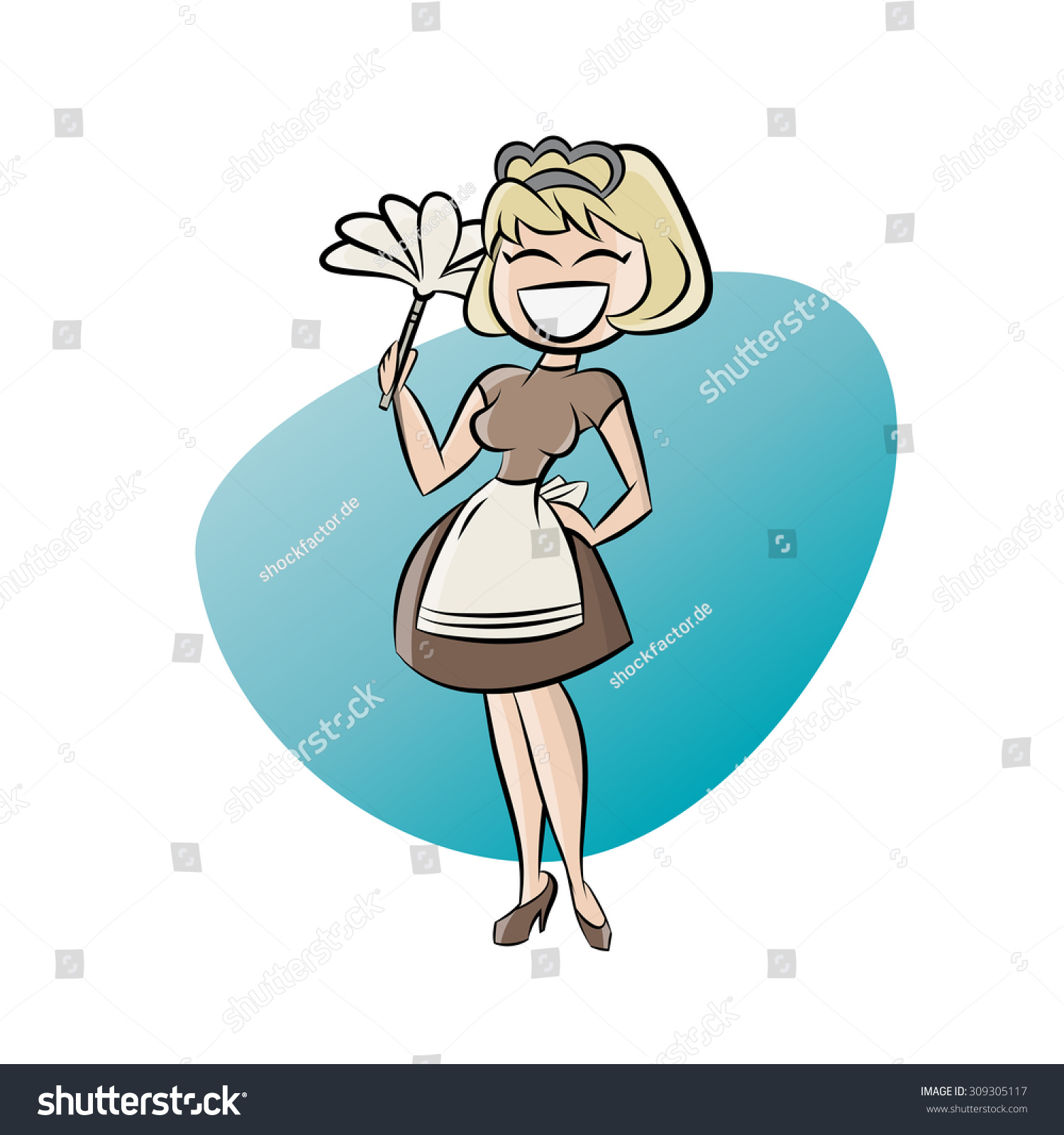 Funny Cartoon Maid Stock Vector (Royalty Free) 309305117 | Shutterstock
