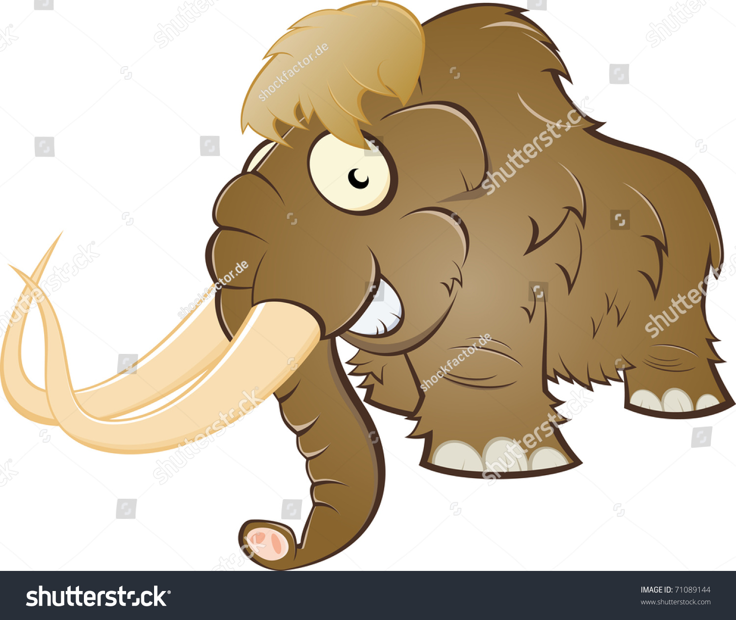 mamut de caricatura divertida: vector de stock (libre de regalías ...