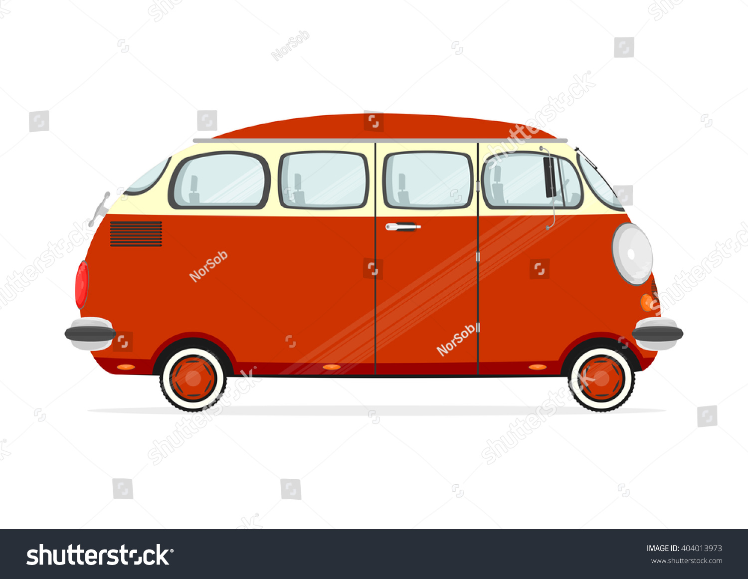 Funny Cartoon Minivan On White Background Stock Vector 404013973 ...