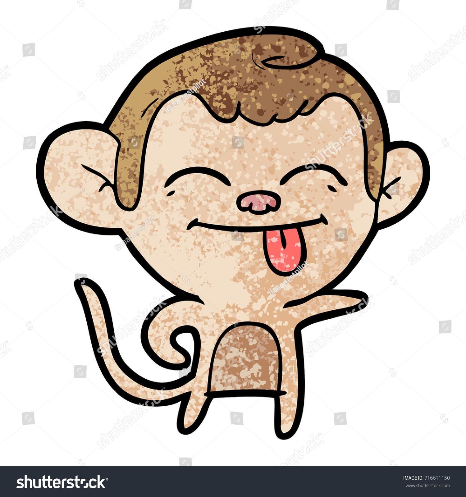Funny Cartoon Monkey Pointing Stock Vector (Royalty Free) 716611150