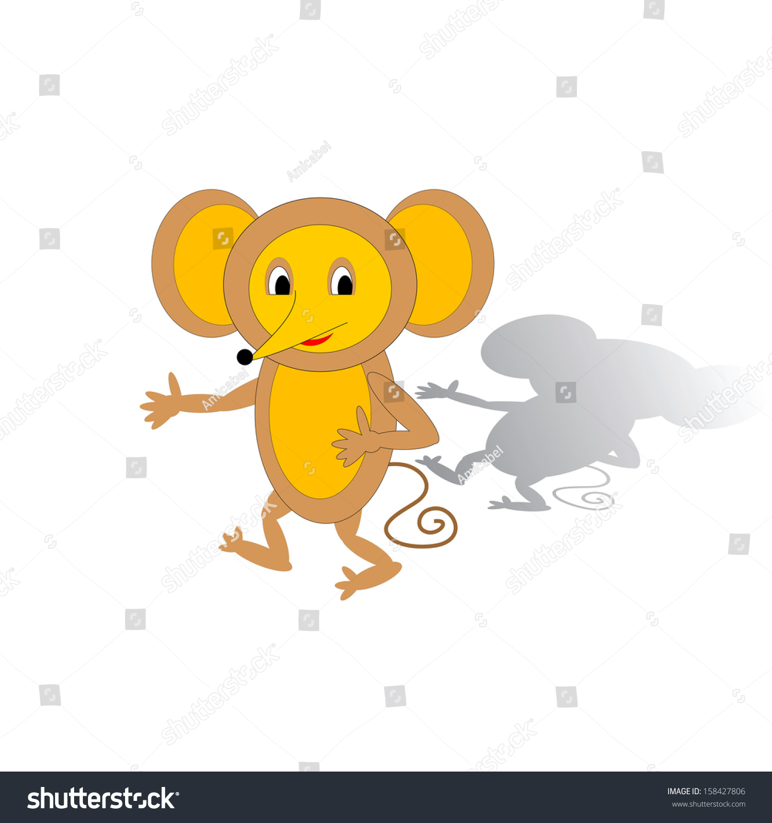 Funny Cartoon Mouse Vector Art Stock Vector (Royalty Free) 158427806