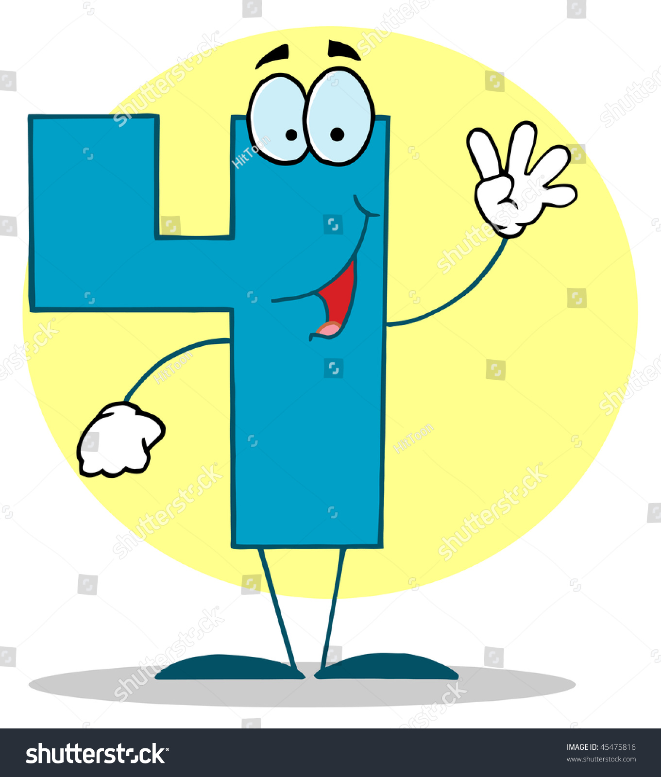 Funny Cartoon Numbers4 Background Stock Vector (Royalty Free) 45475816 ...