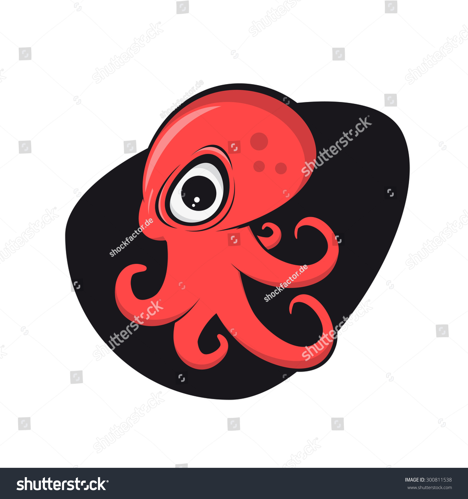 Funny Cartoon Octopus Stock Vector (Royalty Free) 300811538