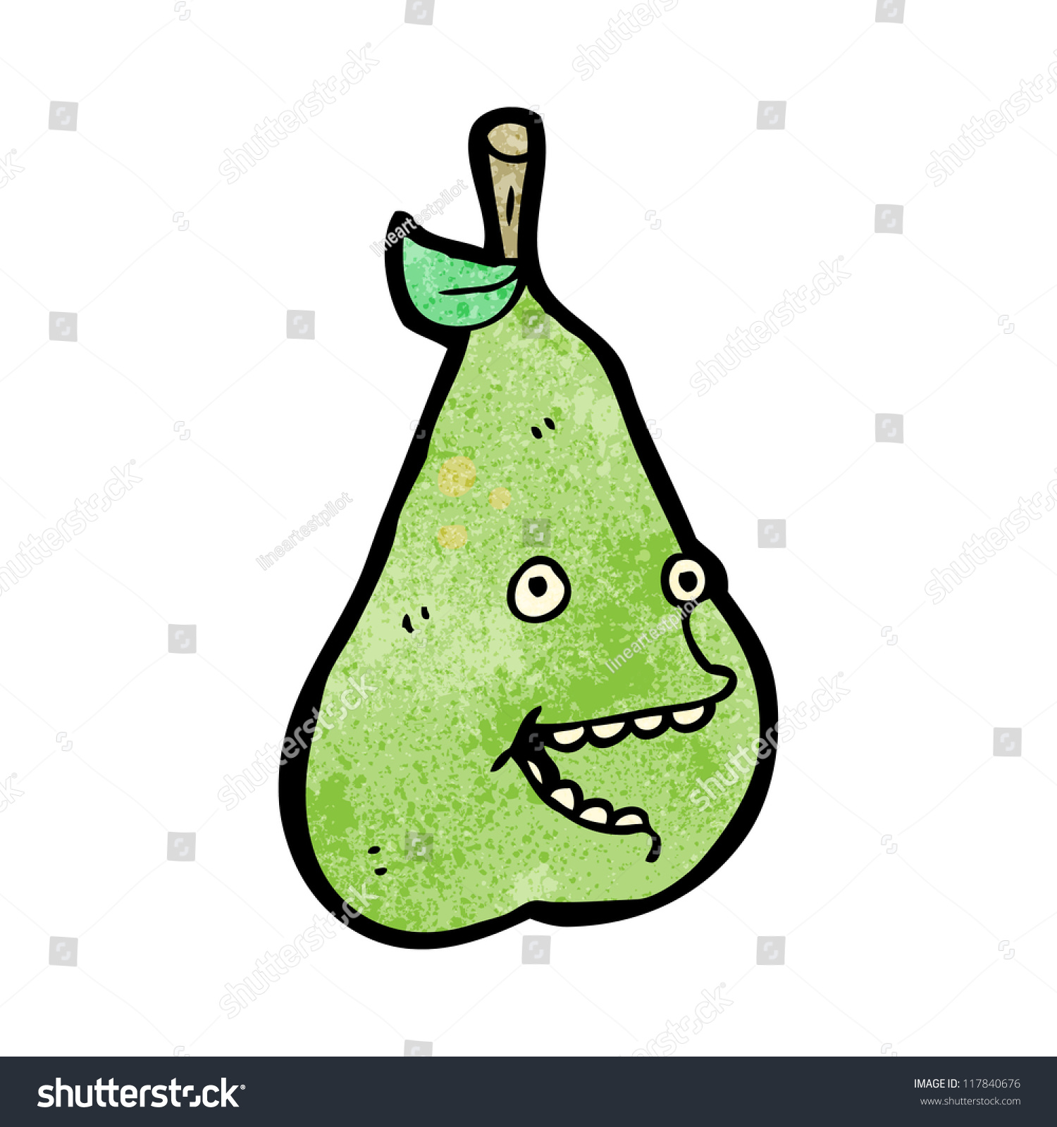 Funny Cartoon Pear Stock Vector (Royalty Free) 117840676