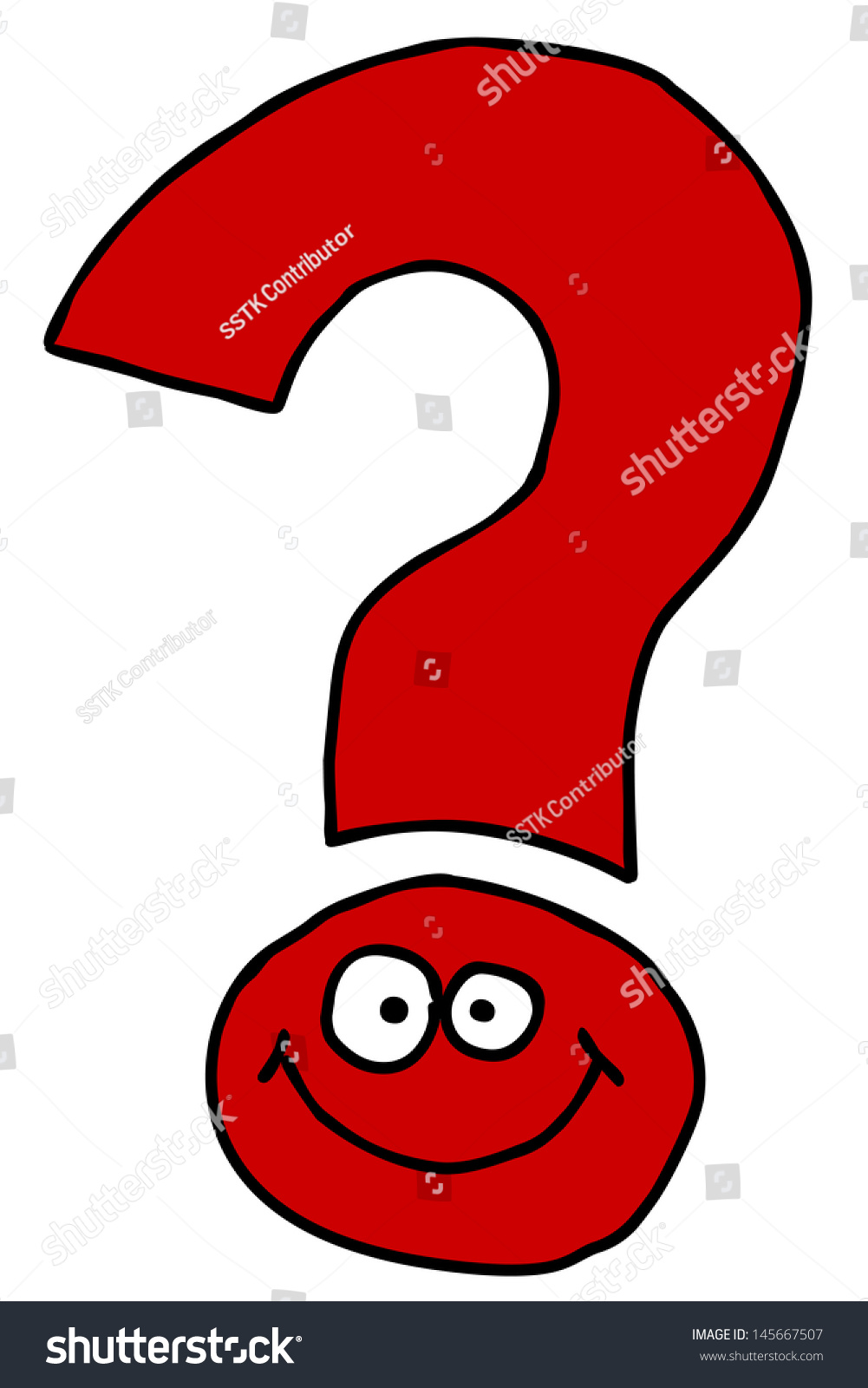 Funny Cartoon Question Mark: vector de stock (libre de regalías ...