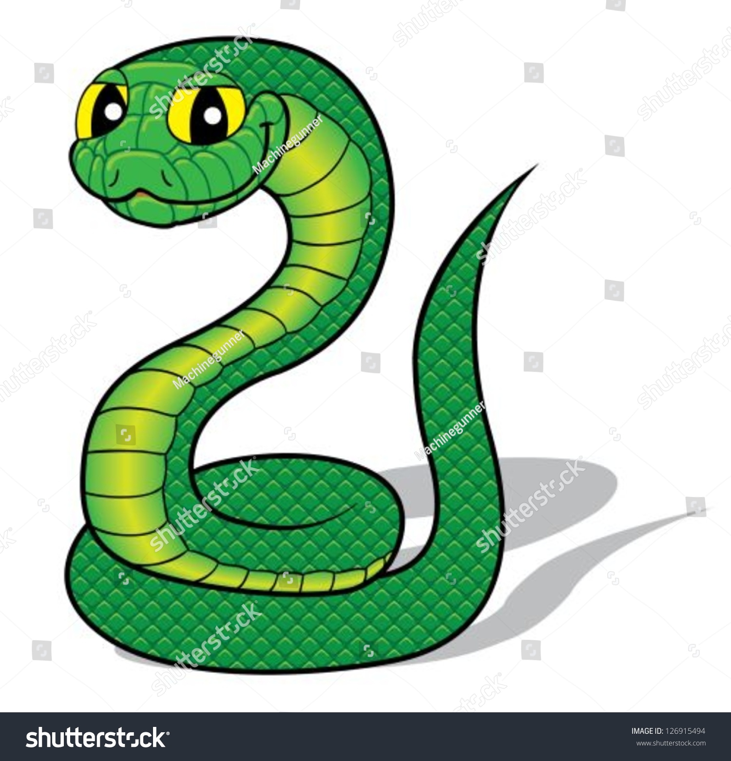 Funny Cartoon Snake Stock Vector (Royalty Free) 126915494