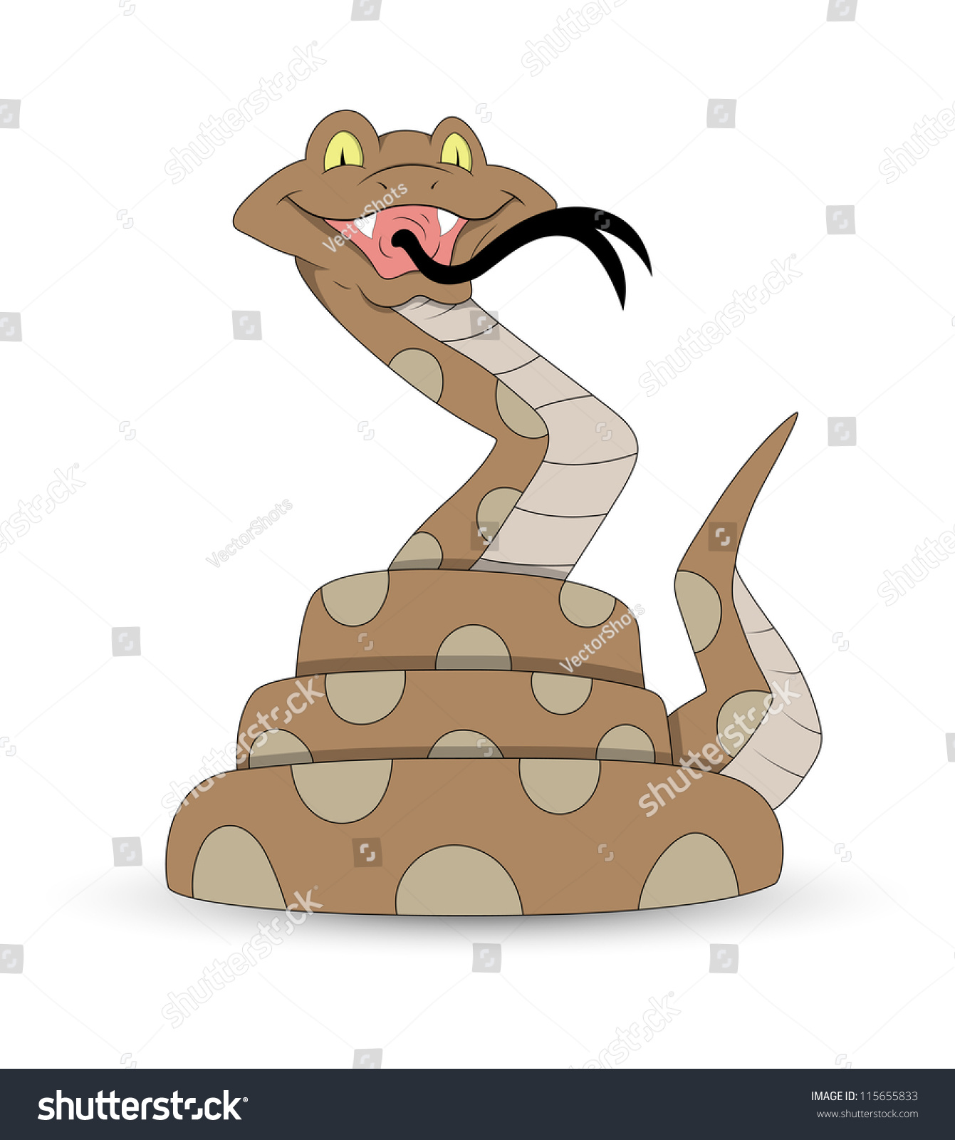 Funny Cartoon Snake Vector Illustration Stock Vector (Royalty Free ...