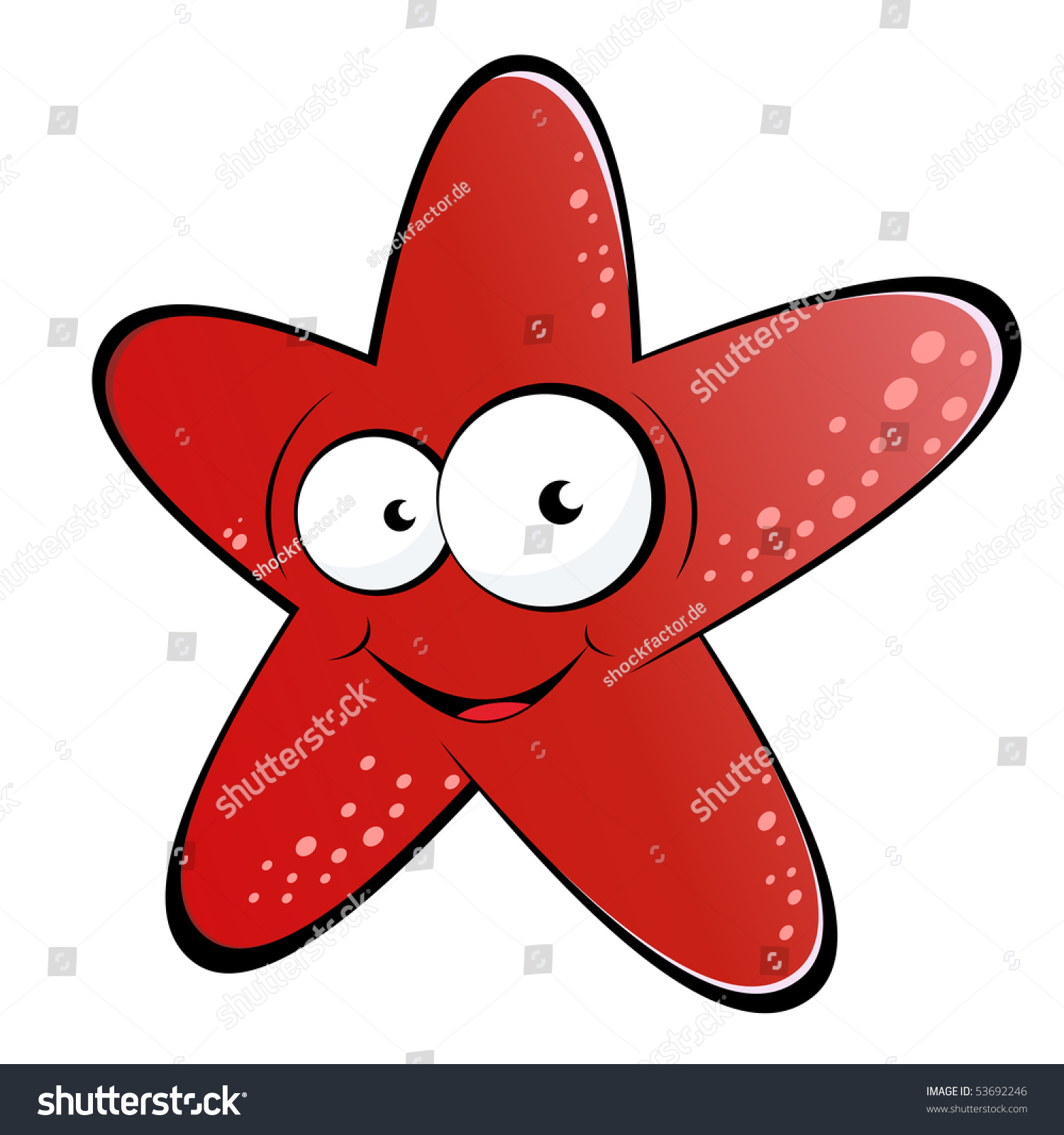 Funny Cartoon Starfish Stock Vector (Royalty Free) 53692246