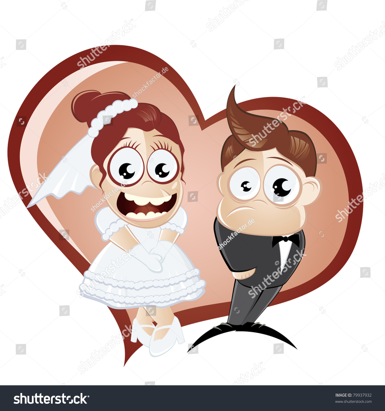 Funny Cartoon Wedding Stock Vector (Royalty Free) 79937932 - Shutterstock