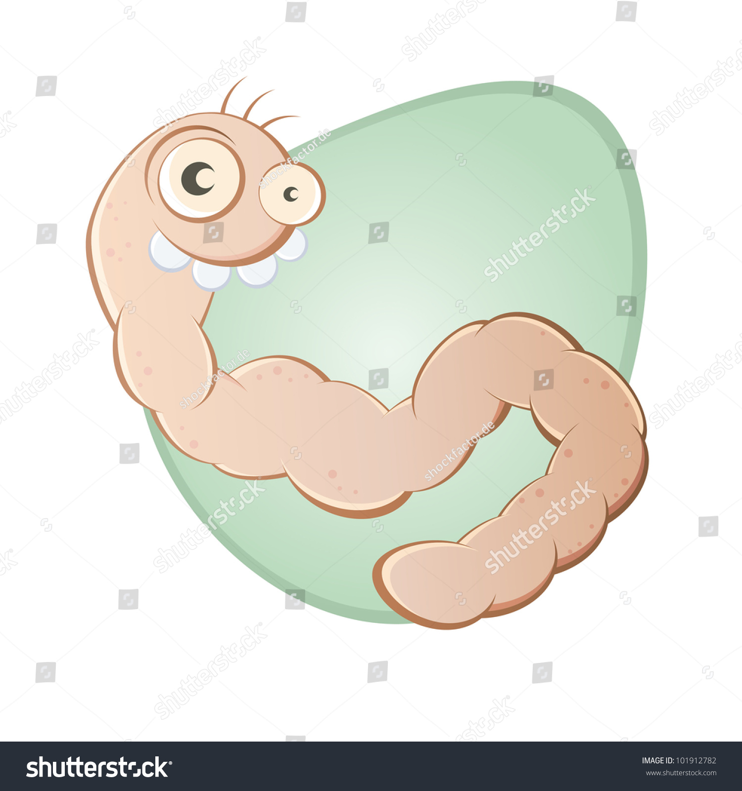 Funny Cartoon Worm Stock Vector Illustration 101912782 : Shutterstock