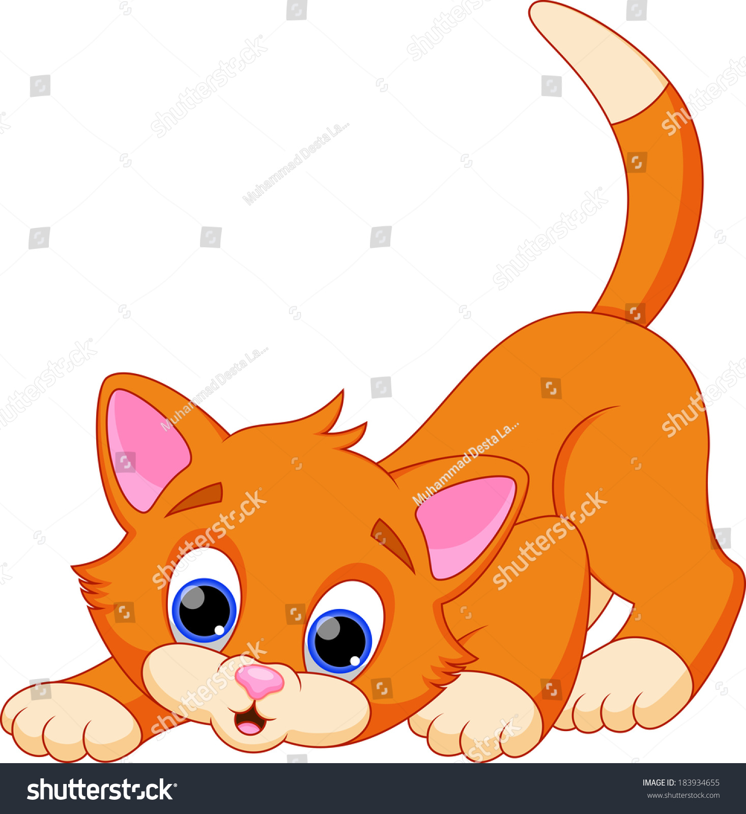 Funny Cat Cartoon Stock Vector (Royalty Free) 183934655