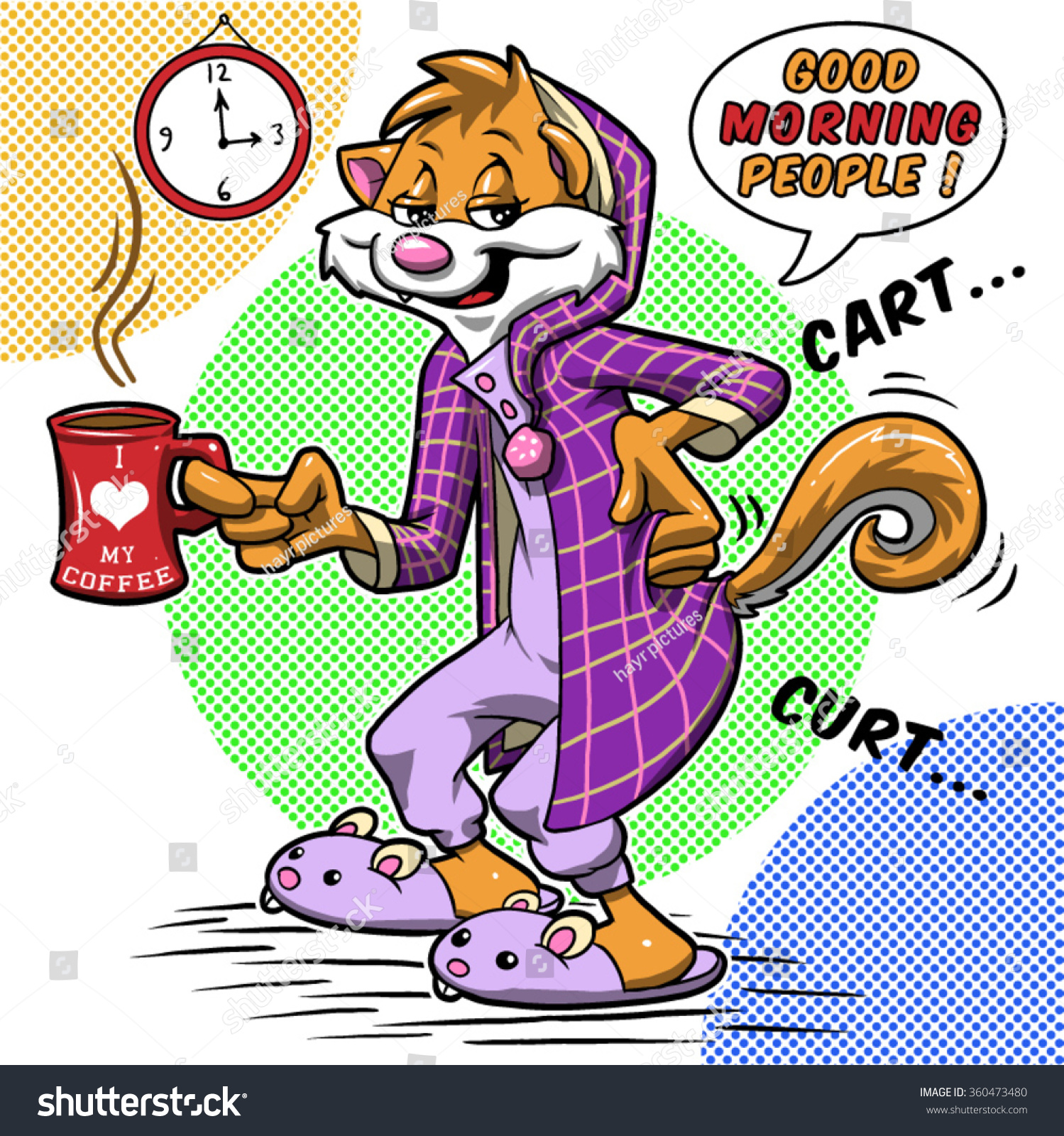 Funny Cat Character Design: vector de stock (libre de regalías ...