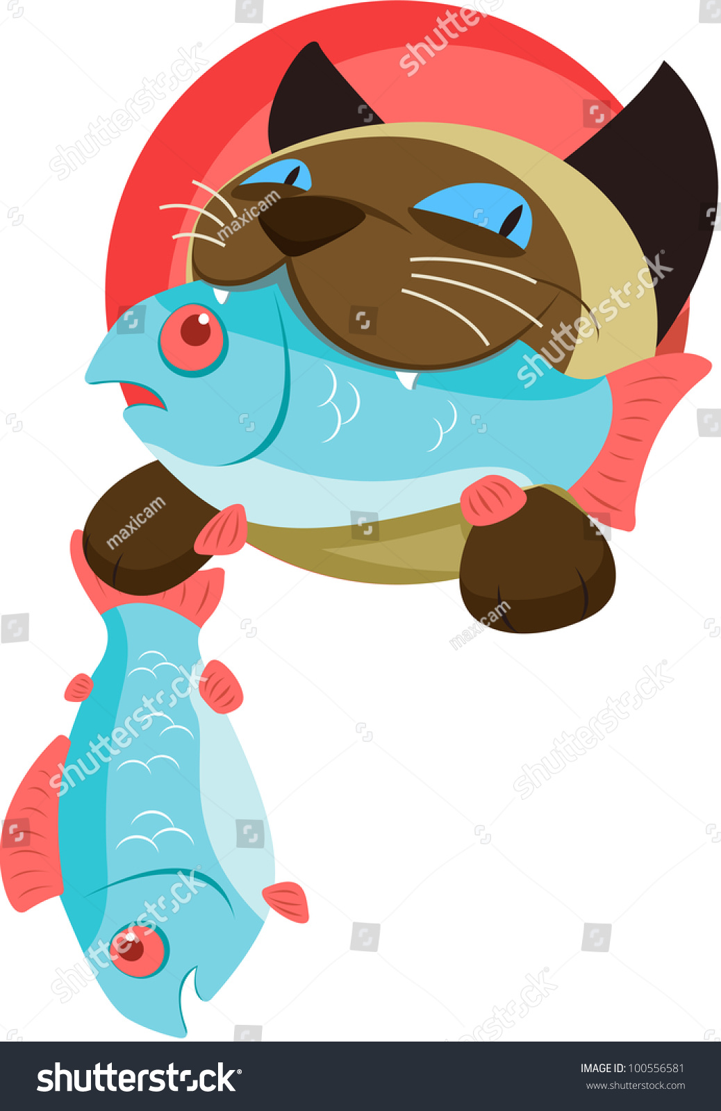 Funny Cat Fish Stock Vector (Royalty Free) 100556581 | Shutterstock