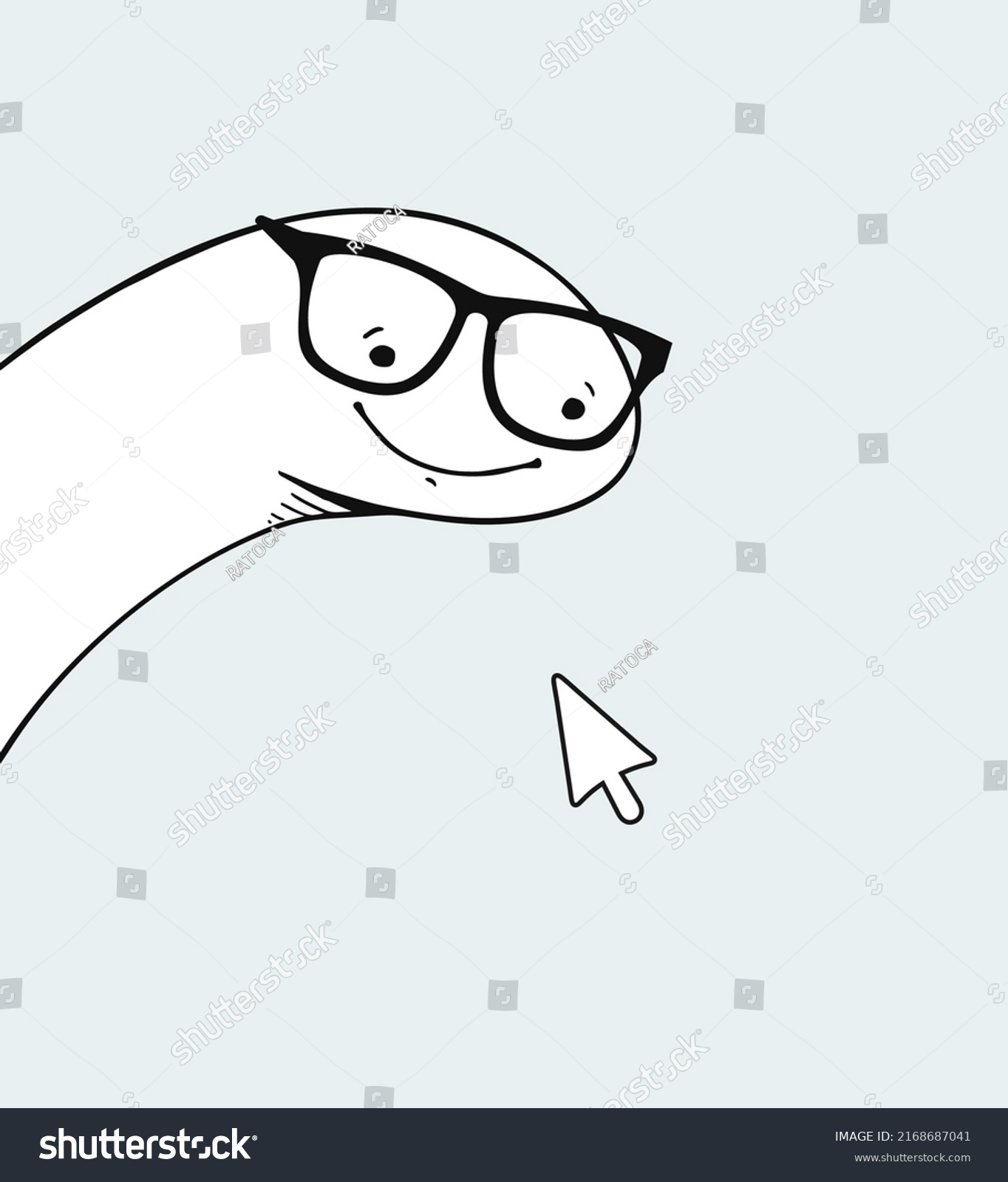 Funny Character Glasses Looking Cursor Design Stock Vector (Royalty ...