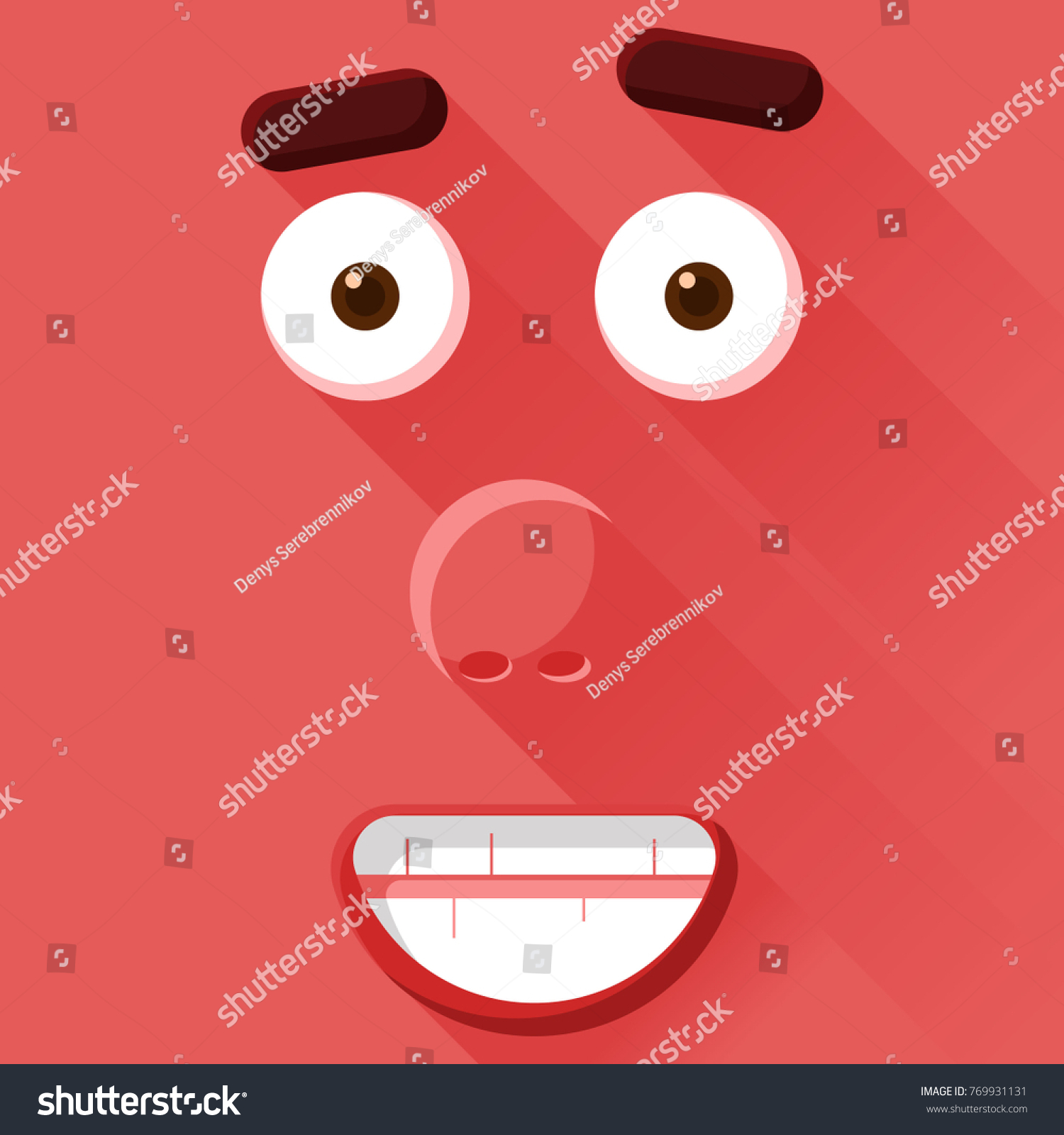 Funny Cheerful Red Emotions Stock Vector (Royalty Free) 769931131 ...
