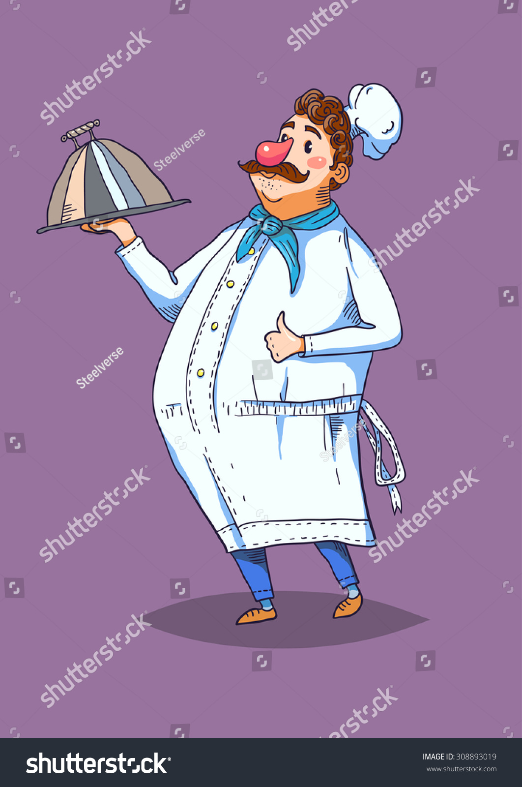 Funny Chef Character Isolated Vector Character Stock Vector (Royalty ...