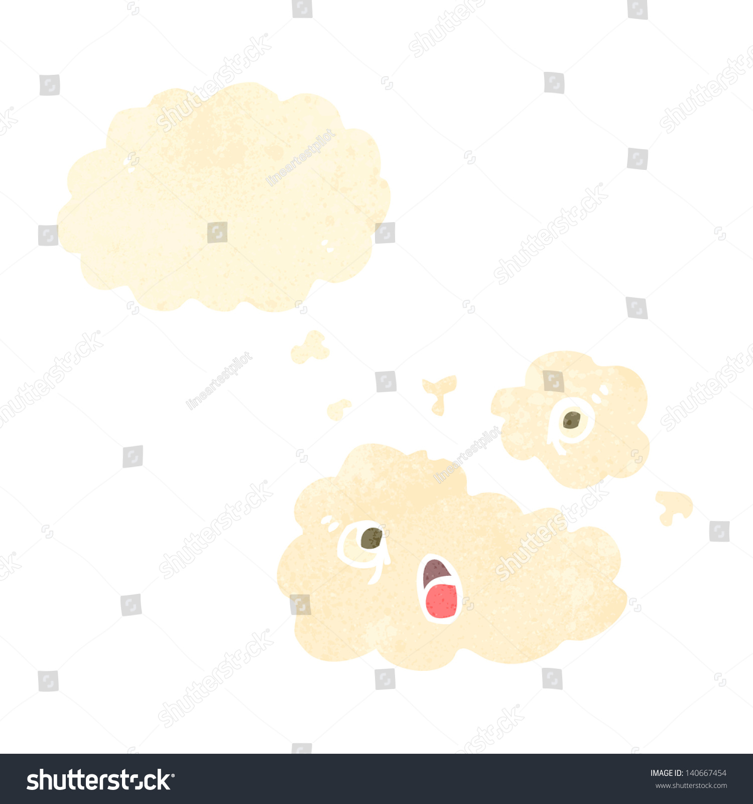 Funny Cloud Retro Cartoon Character Stock Vector (Royalty Free ...