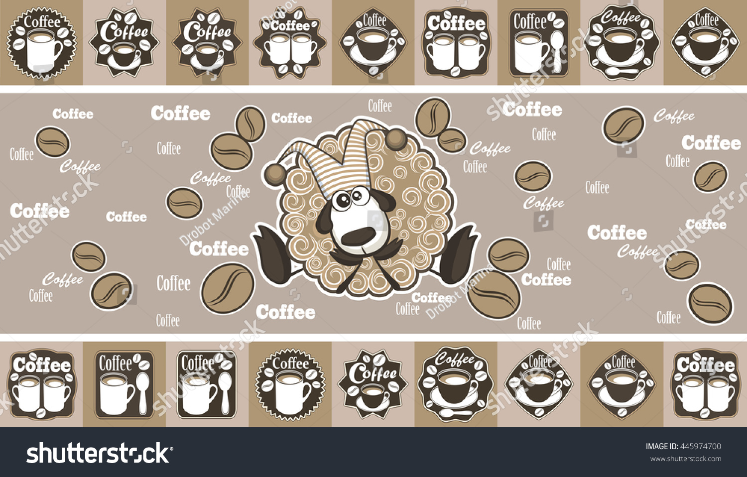 Funny Coffee Background Stock Vector (Royalty Free) 445974700