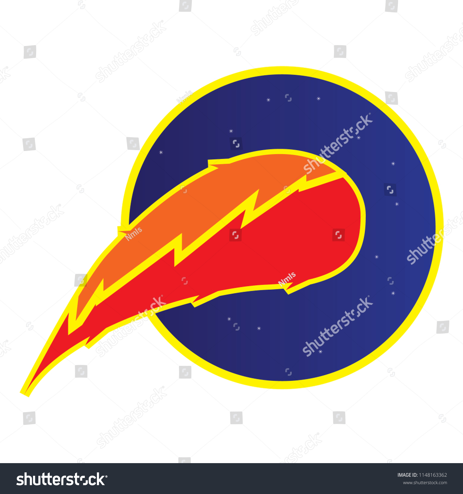 Funny Comet Logo Stock Vector (Royalty Free) 1148163362 | Shutterstock