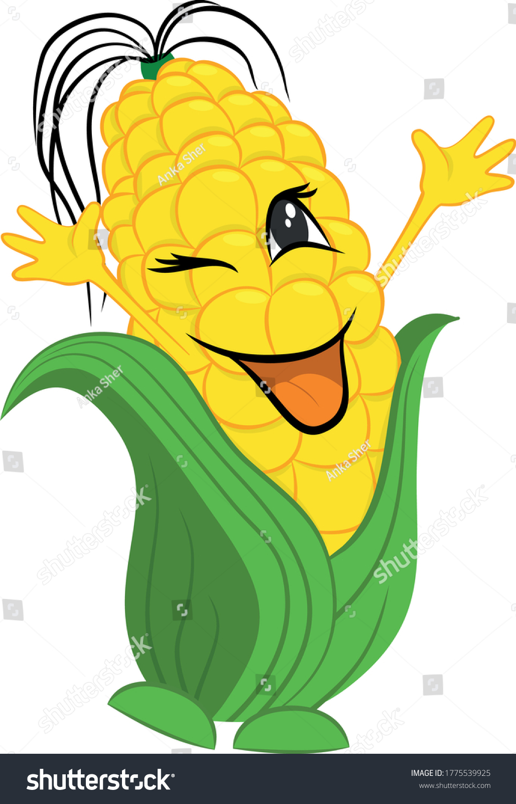 Funny Corn Vector Clip Art Stock Vector (Royalty Free) 1775539925