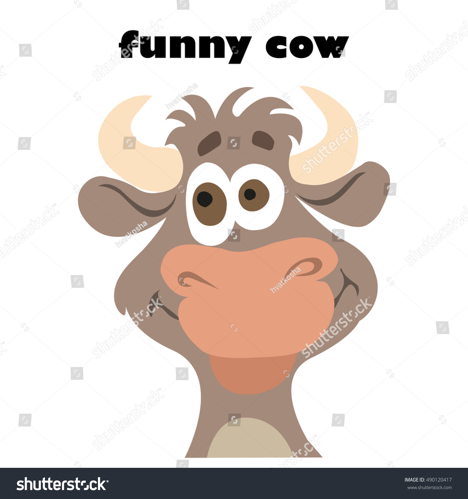 Funny Cow Icon Vector Stock Vector (Royalty Free) 490120417