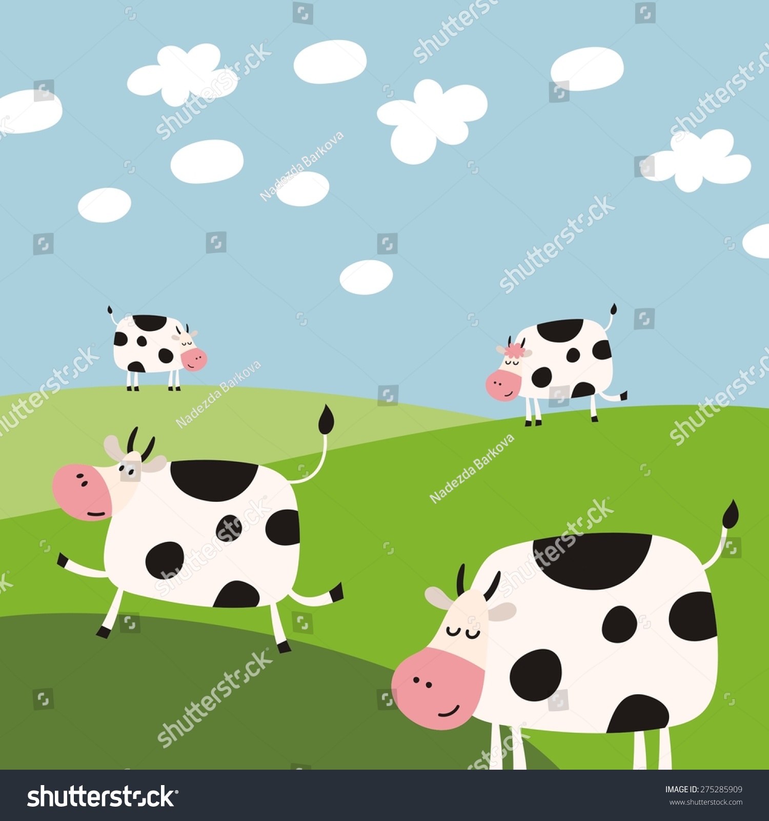 Funny Cow Vector Cartoon 스톡 벡터(로열티 프리) 275285909 | Shutterstock