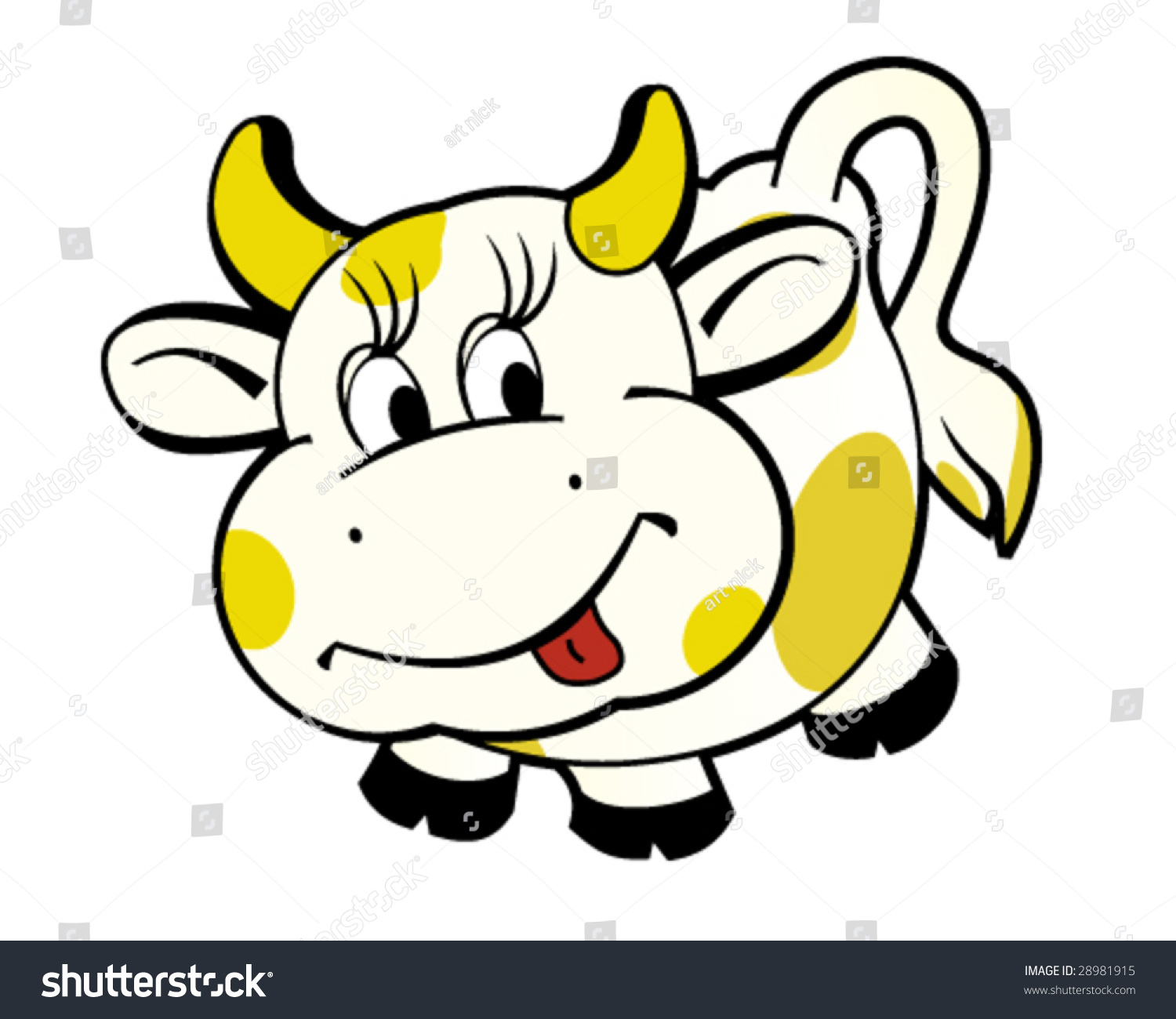 Funny Cow Vector Illustration Stock Vector (Royalty Free) 28981915 ...