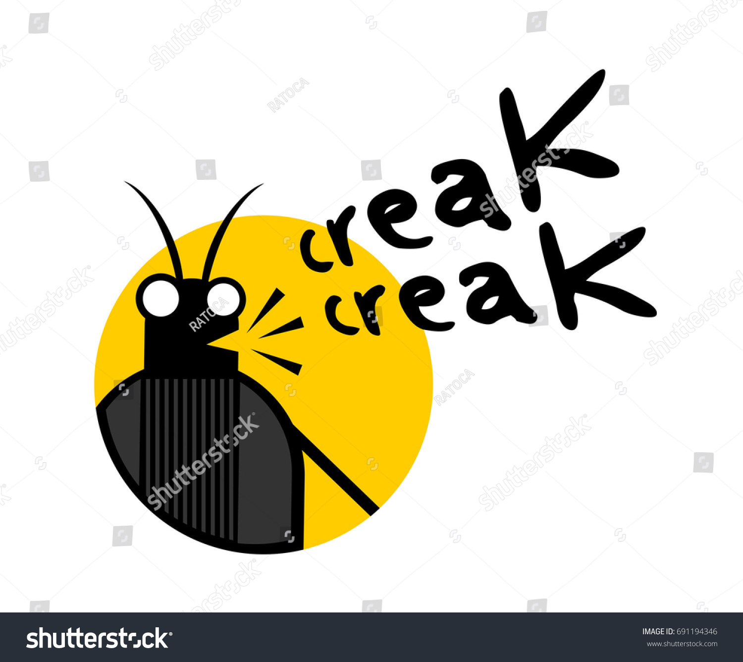Funny Cricket Insect Illustration Stock Vector (Royalty Free) 691194346
