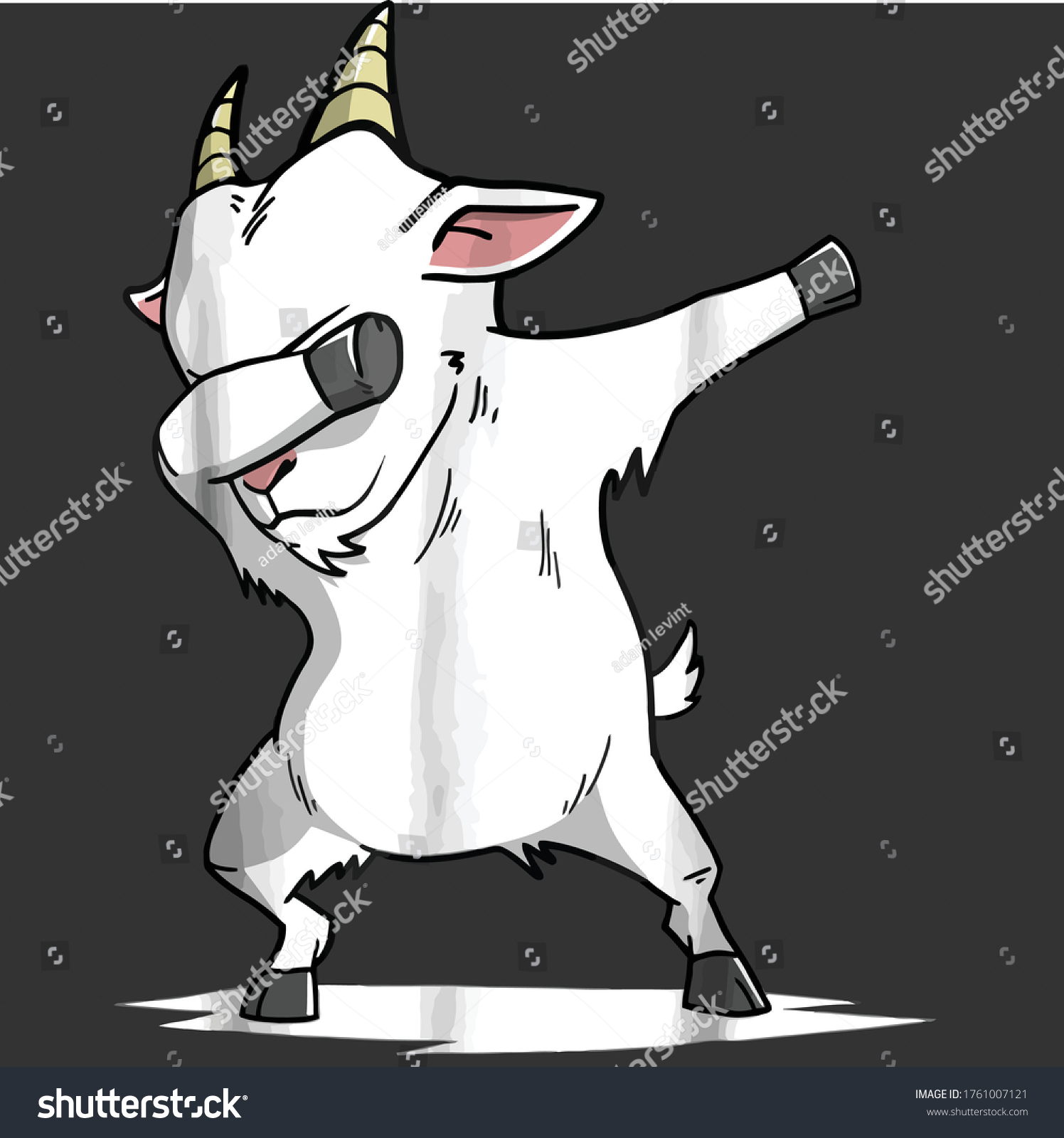 Funny Dabbing Goat Pet Dab Dance Stock Vector (Royalty Free) 1761007121