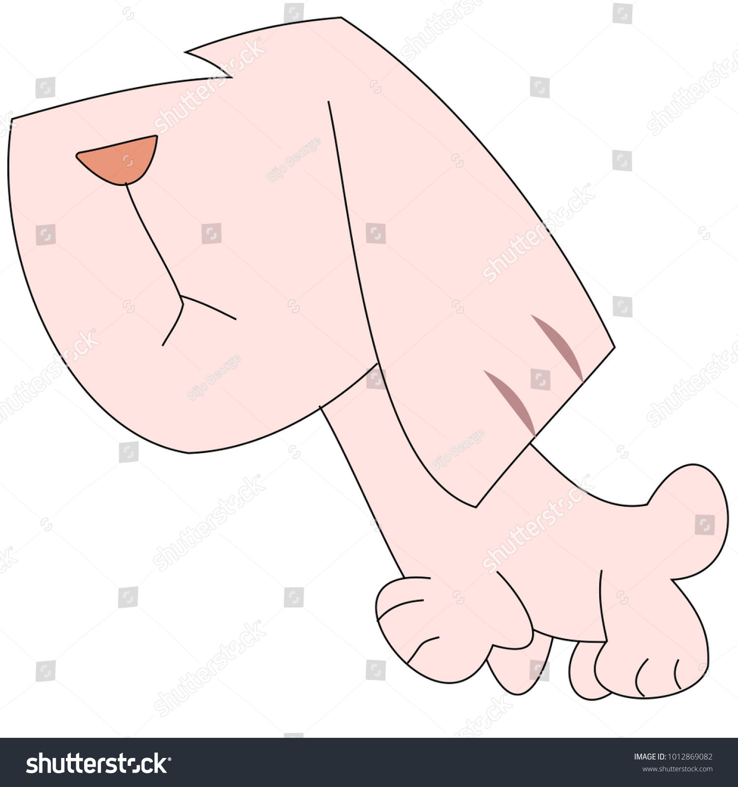 Funny Dog Walking Vector Illustration Stock Vector (Royalty Free ...