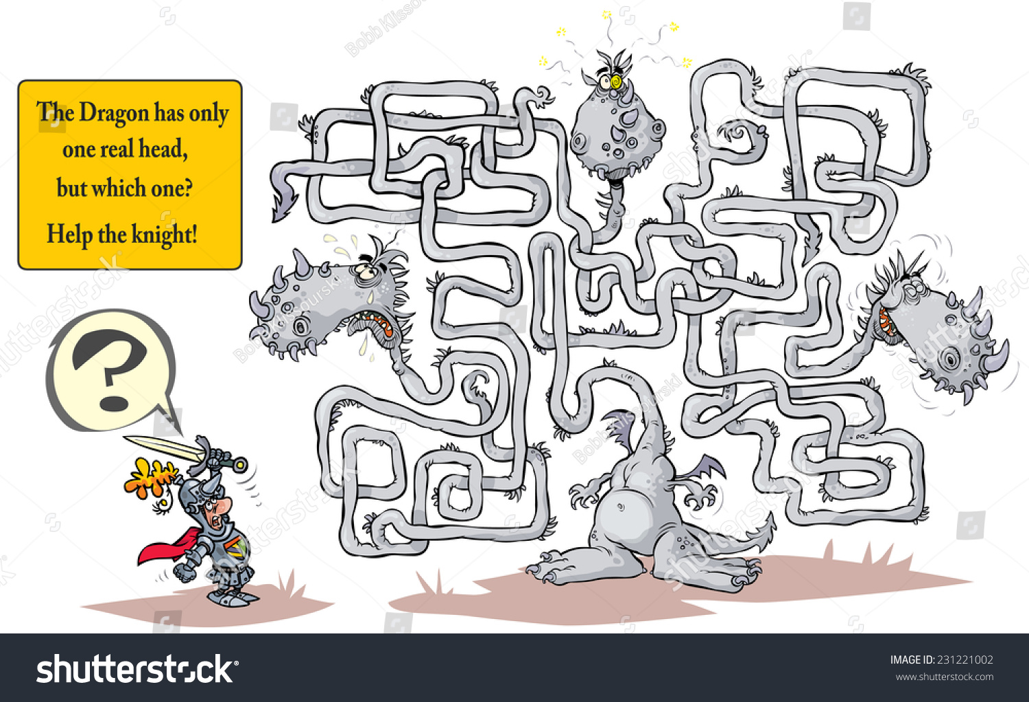 Funny Dragon Maze Stock Vector (Royalty Free) 231221002 | Shutterstock