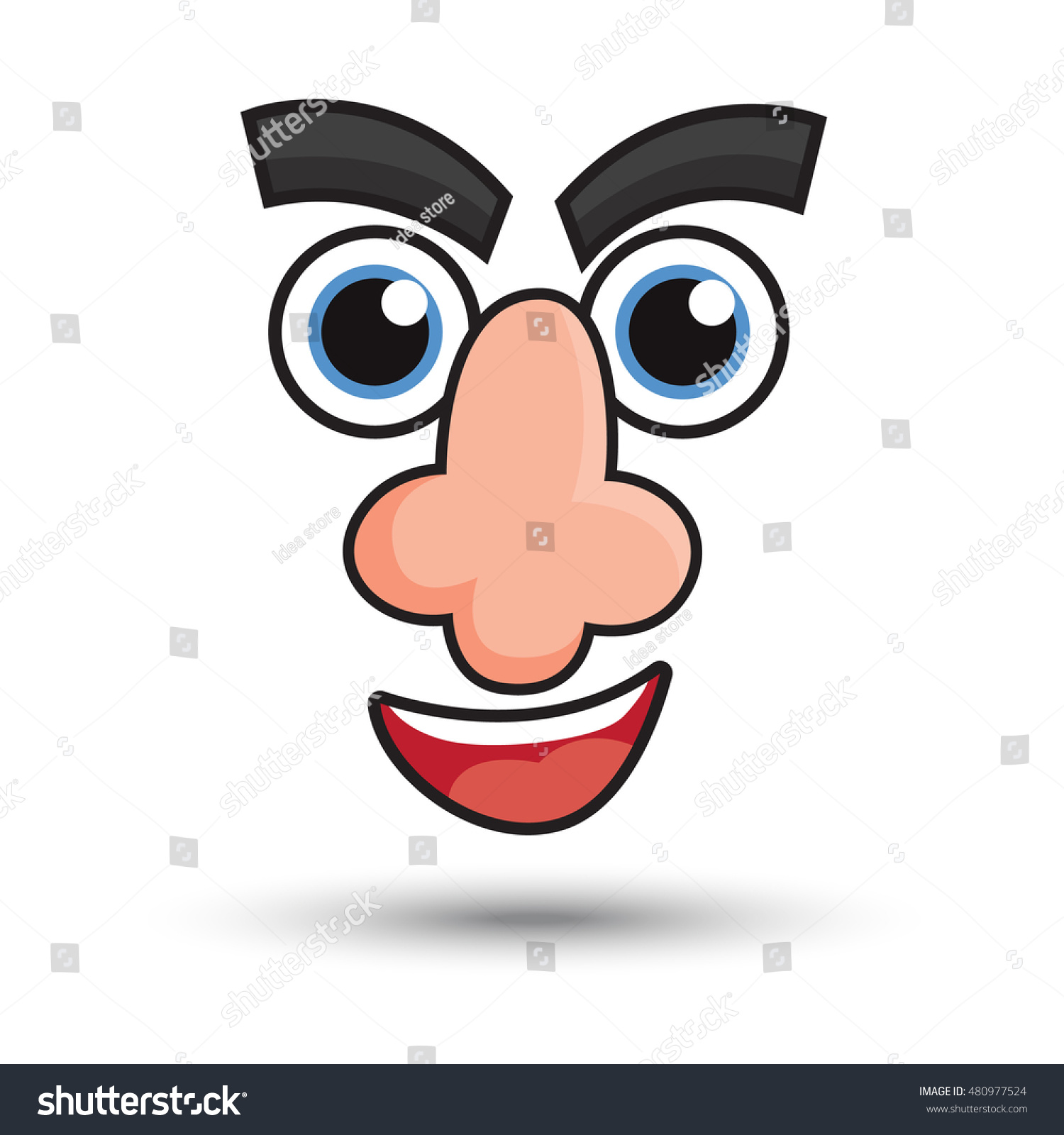 Funny Face Cartoon Character Stock Vector (Royalty Free) 480977524 ...