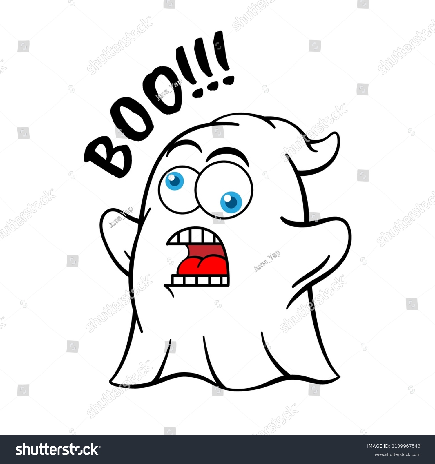 Funny Face Ghost Cartoon Character Stock Vector (Royalty Free ...