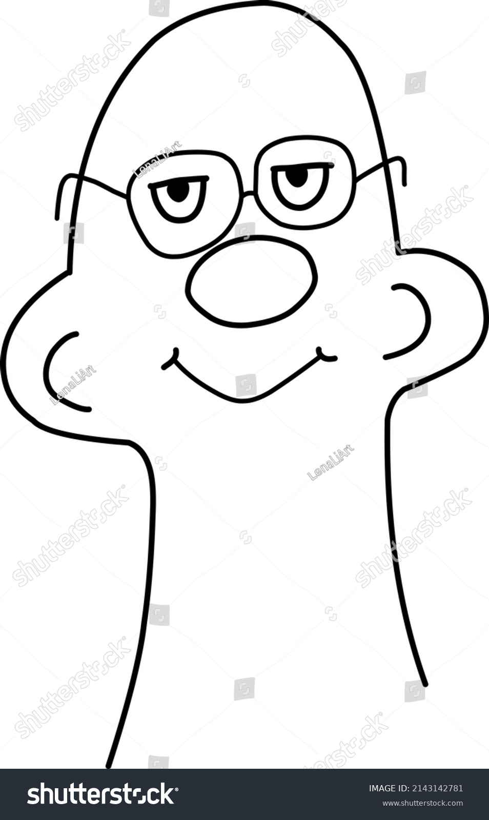 Funny Face On White Background Stock Vector (Royalty Free) 2143142781 ...