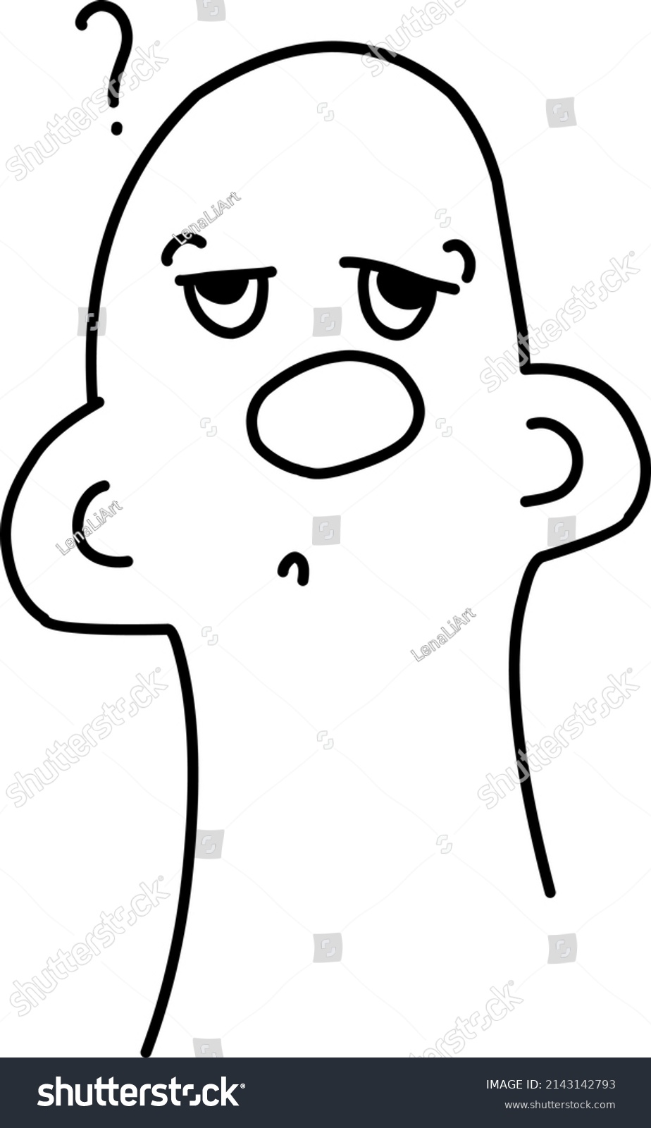 Funny Face On White Background Stock Vector (Royalty Free) 2143142793 ...