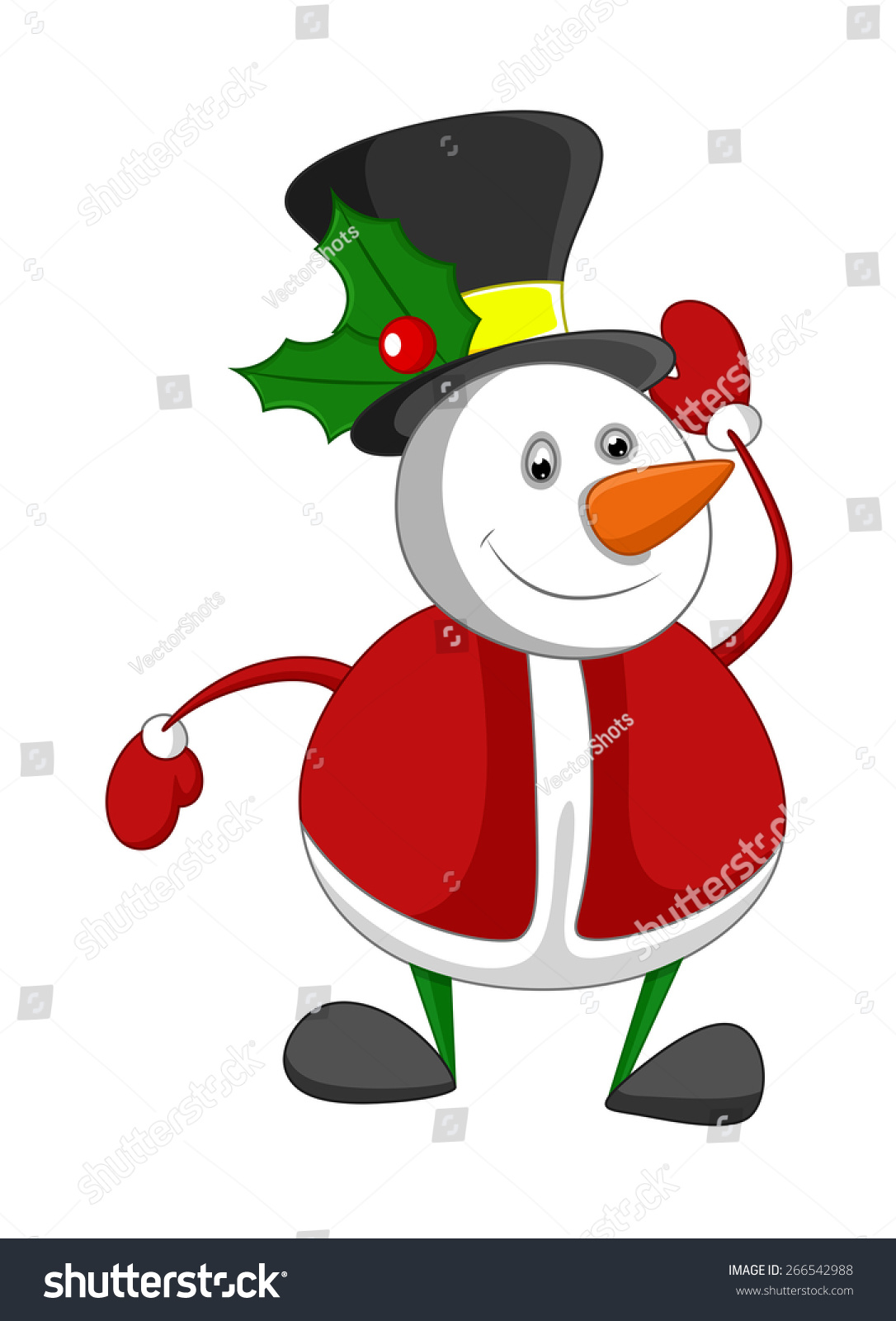 Funny Fat Snowman Stock Vector (Royalty Free) 266542988